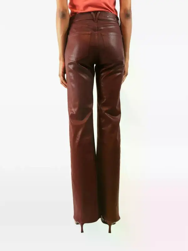 Veronica Beard Coated Finish Belt-loop Trousers