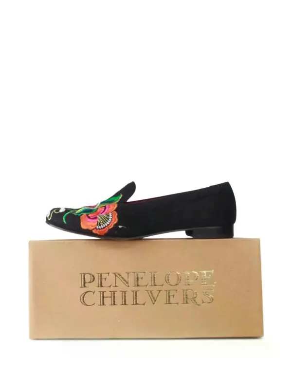 Penelope Chilvers Floral Embroidered Loafers
