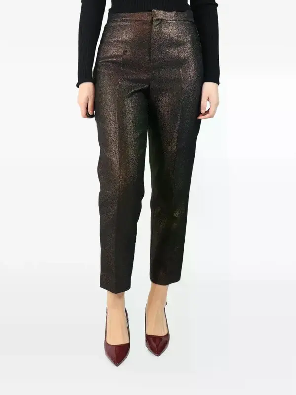 STRENESSE Metallic Finish Pressed Crease Trousers