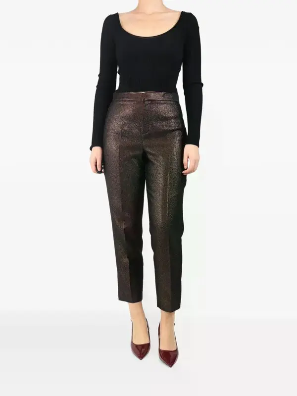 STRENESSE Metallic Finish Pressed Crease Trousers