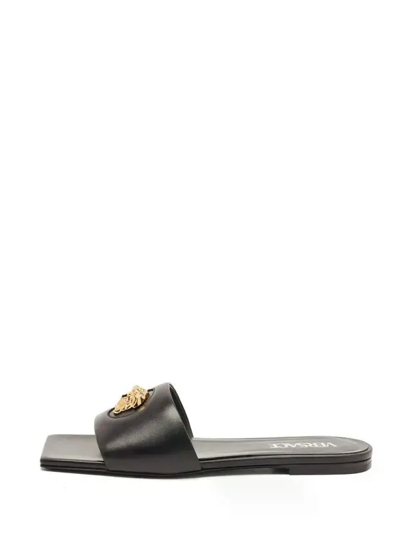 Versace Medusa Plaque Sandals - Black