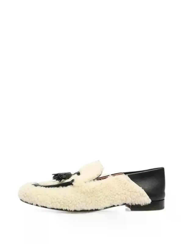 Fratelli Rossetti Black Sheepskin Tassel Detail Loafers - Neutrals