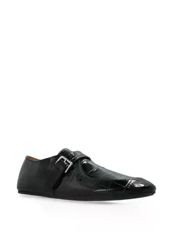 Marni Andy Croc-effect Buckled Ballet Flats