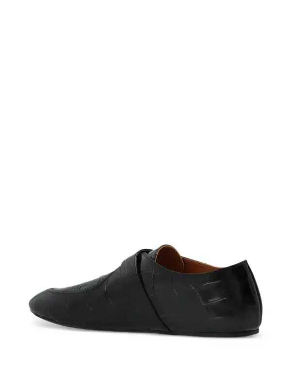 Marni Andy Croc-effect Buckled Ballet Flats