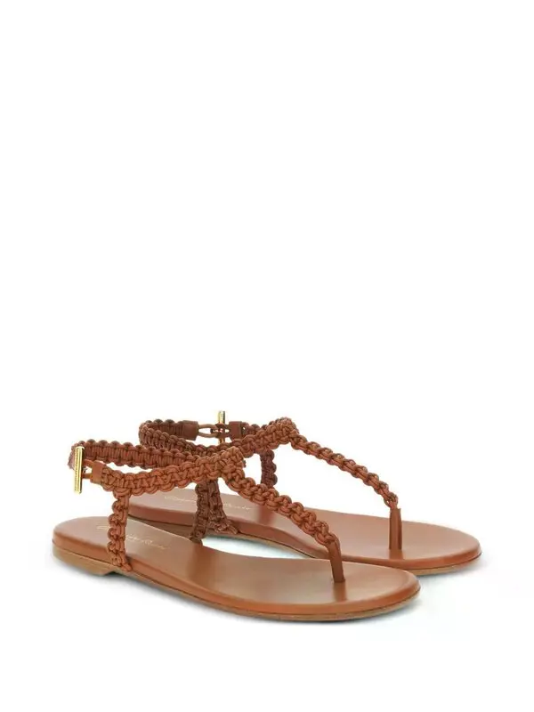 GIANVITO ROSSI Ubud Braided Sandals - Brown