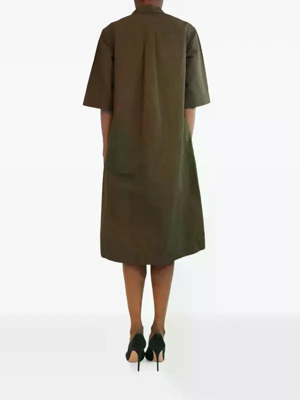 MARGARET HOWELL Pleated Twill Midi Dress