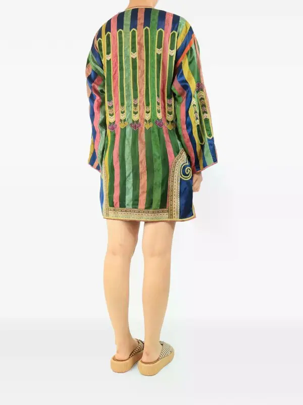 PAUL SMITH VINTAGE Embroidered Silk Tunic Mini Dress