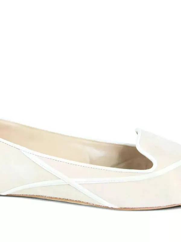Manolo Blahnik Beige Suede Pointed-toe Flat Pumps