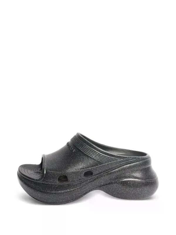 Balenciaga X Crocs Sparkly Platform Clogs - Black