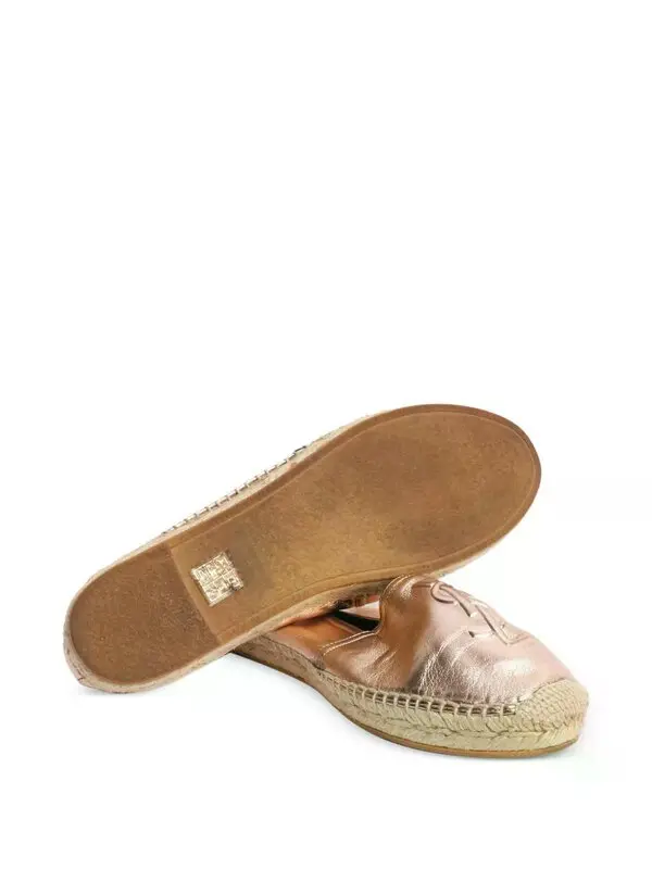 Saint Laurent Monogram Metallic Flat Espadrilles