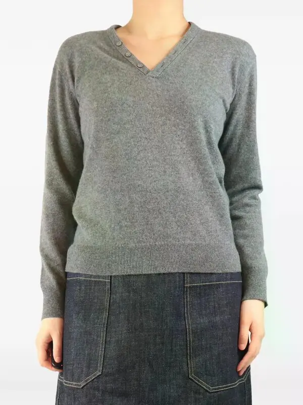 Theory Button-detail V-neck Sweater