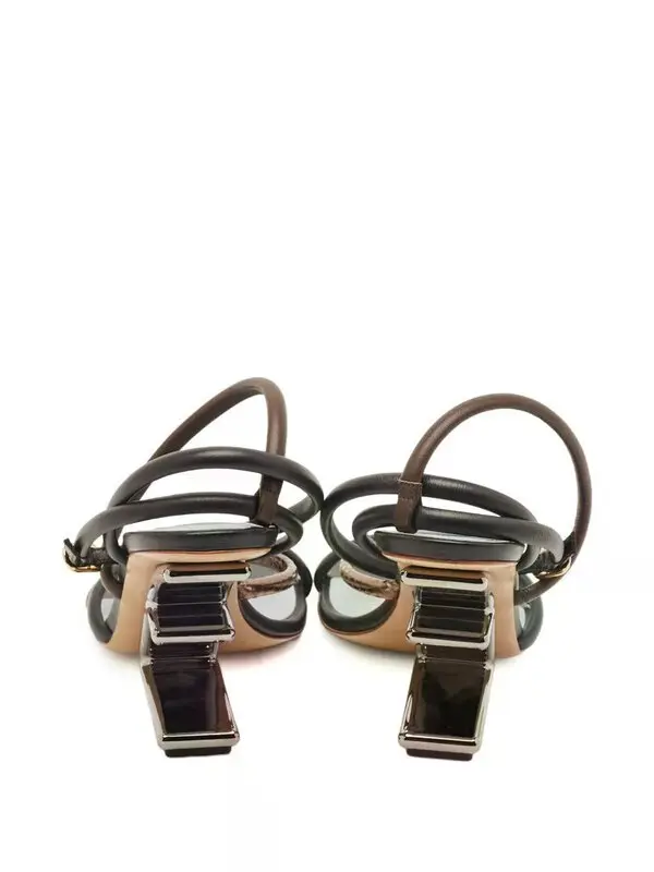 Fendi Leather Ankle Strap Sandals