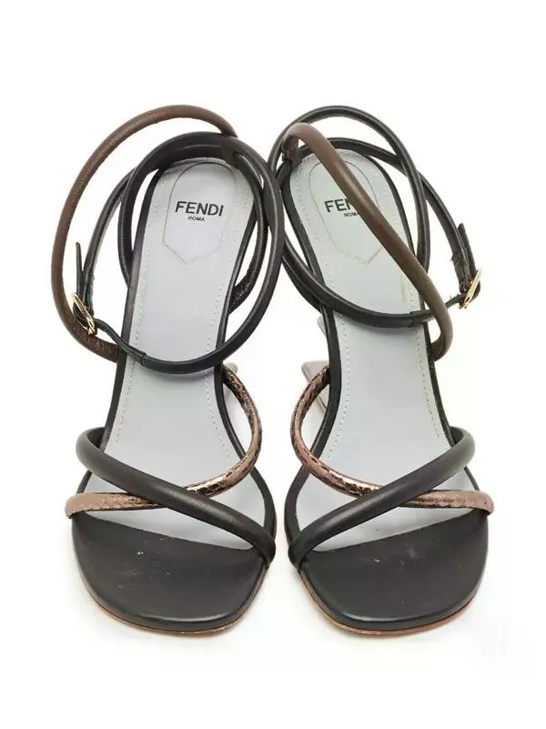 Fendi Leather Ankle Strap Sandals