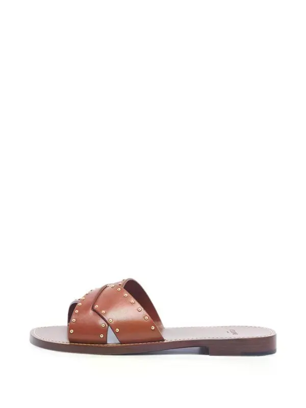 Celine Lerins Studded Flat Sandals - Brown