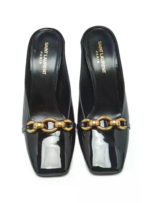 Saint Laurent Le Maillon Leather Heeled Mules