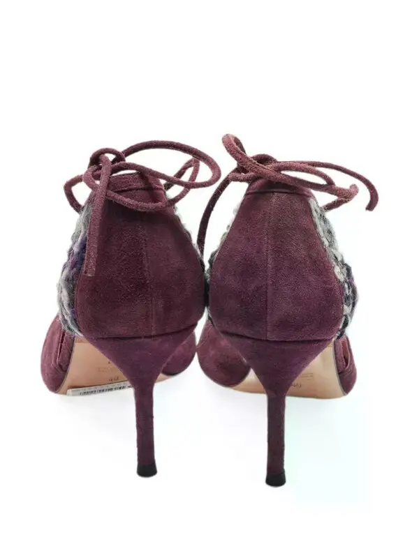 Carolina Herrera Tweed T-strap Heeled Pumps