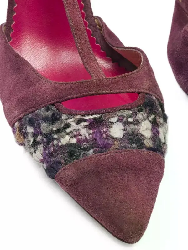 Carolina Herrera Tweed T-strap Heeled Pumps