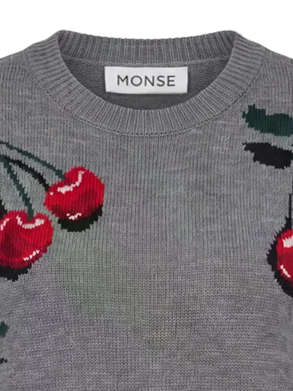 Monse Cherry Intarsia Crew Neck Sweater