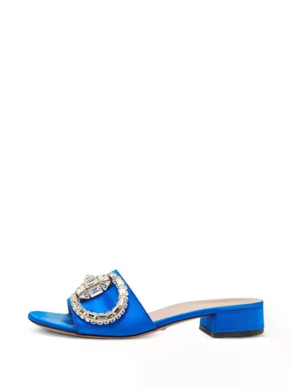 Gucci Horsebit Crystal Embellishment Sandals - Blue