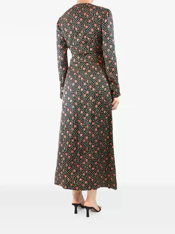 Miu Miu Button-embellished Floral-print Maxi Dress