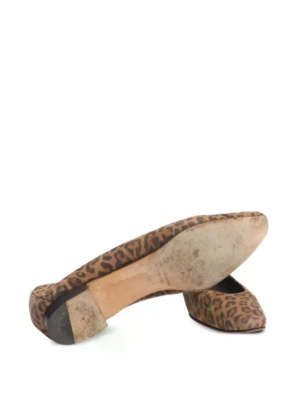Manolo Blahnik Leopard Print Suede Pumps
