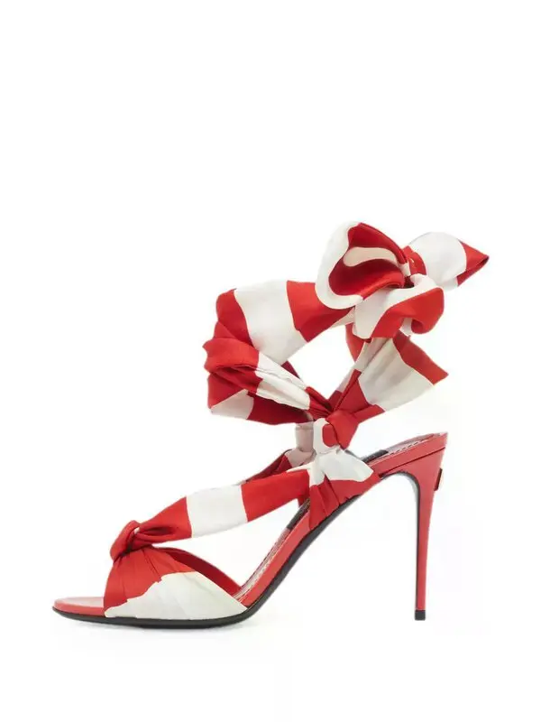 Dolce & Gabbana Portofino Ankle Wrap Sandals - Red
