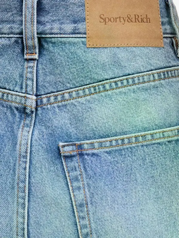 SPORTY & RICH Logo Patch Straight-leg Jeans