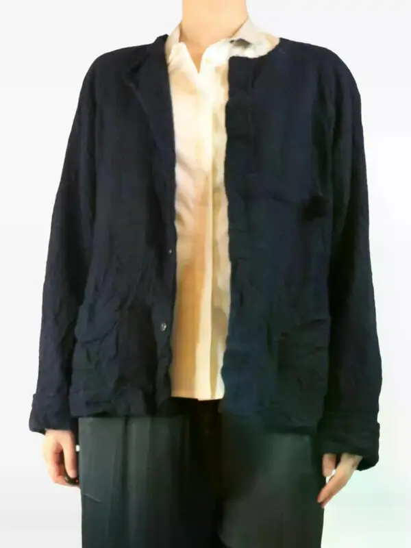 Yohji Yamamoto Button-up Wool Jacket - Blue