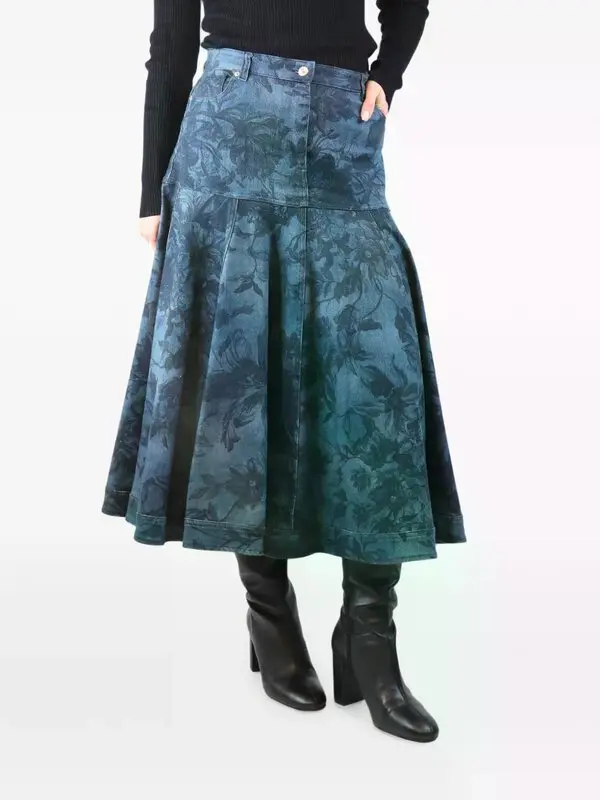 Erdem Floral Print Midi Skirt