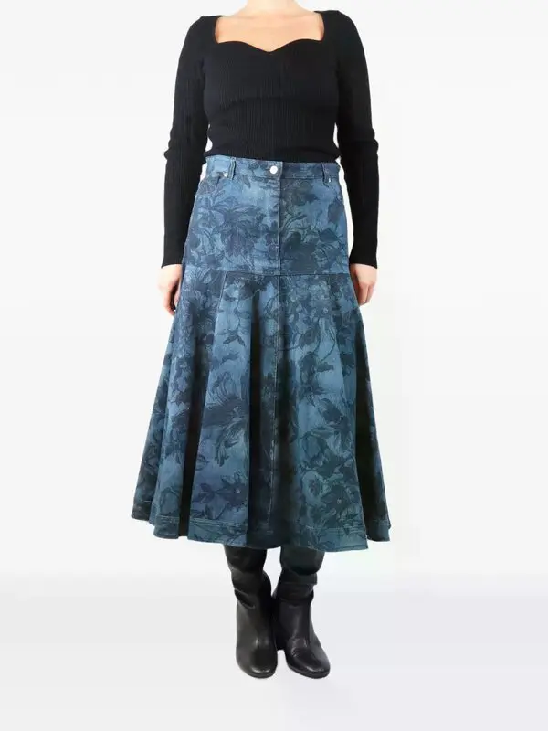 Erdem Floral Print Midi Skirt
