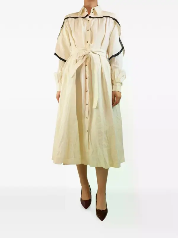 Celine Belted Shirt Maxi Dress