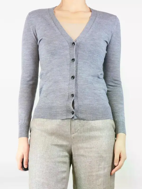 Burberry Fine-knit Check-patch Cardigan