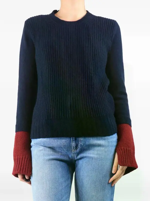 Celine Cashmere Ribbed Knit Sweater