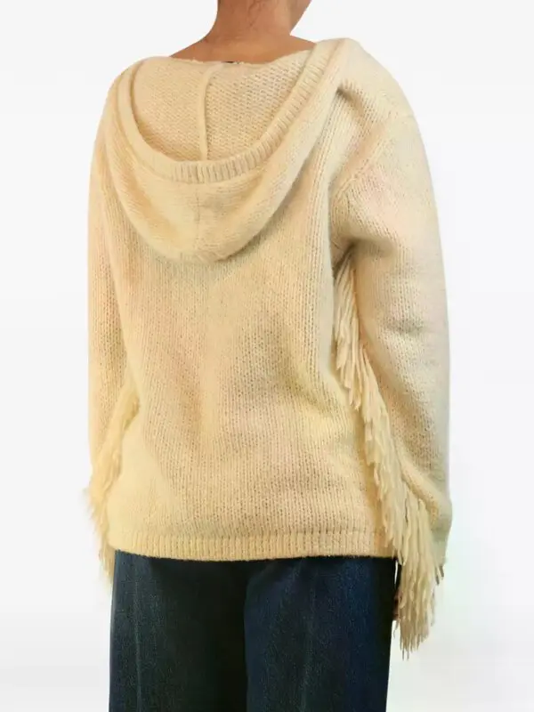 Gabriela Hearst Cream Cashmere V-neck Hoodie