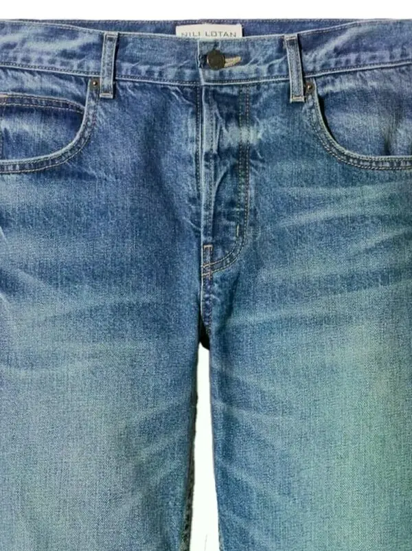 NILI LOTAN Faded Effect Straight-leg Jeans - Blue