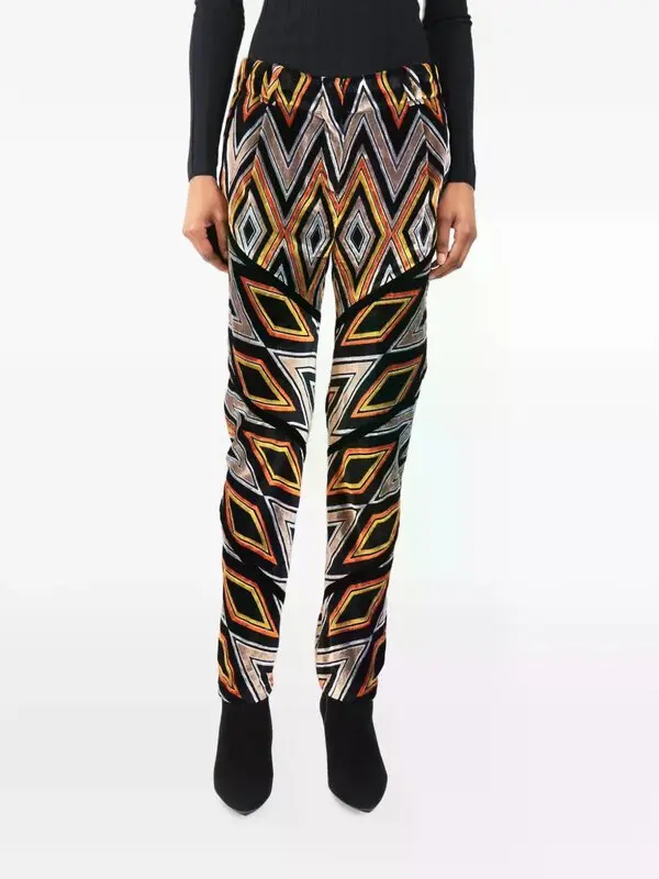 Proenza Schouler Geometric Print Velour Trousers