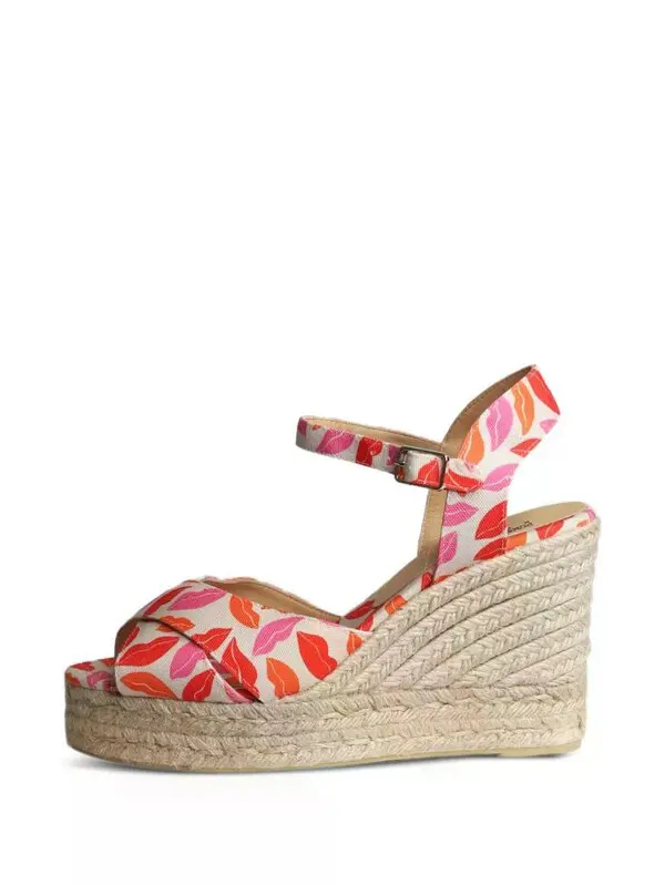 CASTANER X DIANE VON FURSTENBERG Lip-print Wedge Espadrilles