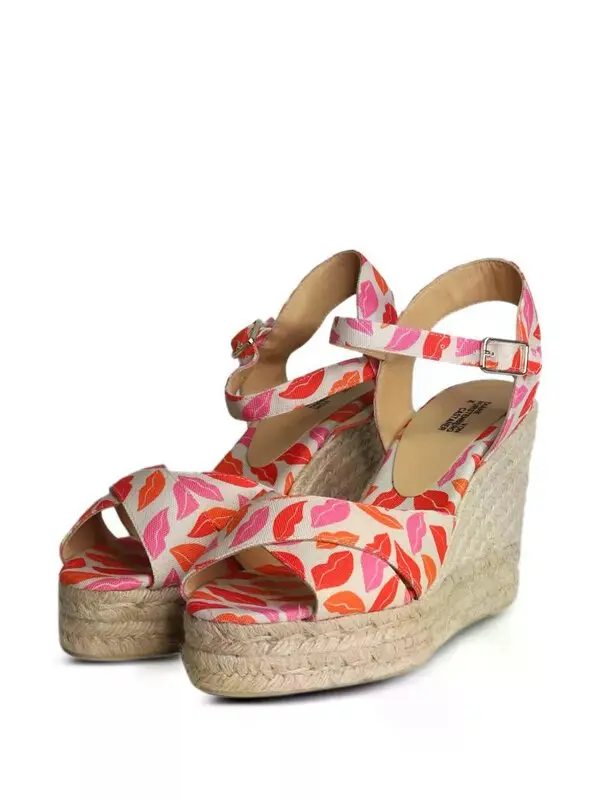 CASTANER X DIANE VON FURSTENBERG Lip-print Wedge Espadrilles
