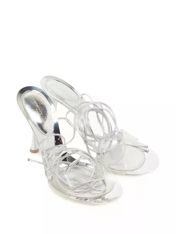 GIANVITO ROSSI Metallic Lace-up Sandals