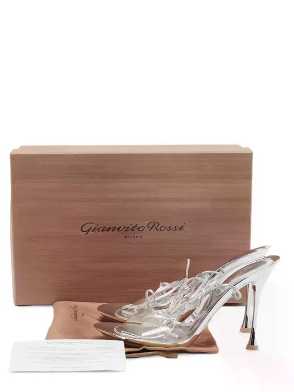 GIANVITO ROSSI Metallic Lace-up Sandals