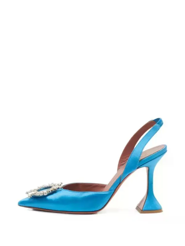 Amina Muaddi Begum Crystal-brooch Pumps - Blue