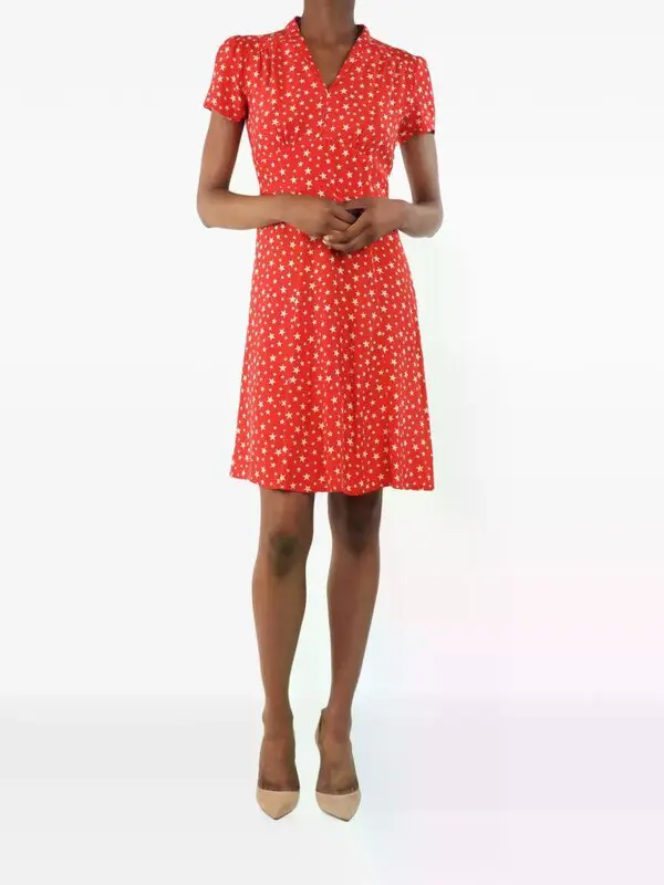 HVN Star Print Midi Dress