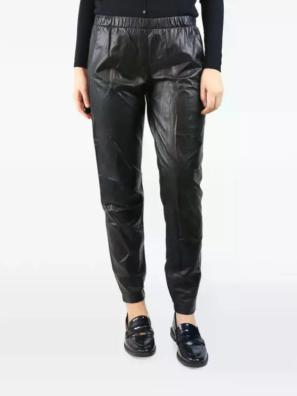 Vince Elasticated Waist Leather Trousers