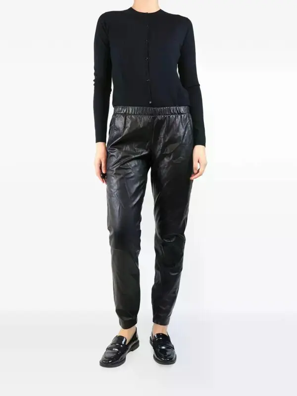 Vince Elasticated Waist Leather Trousers