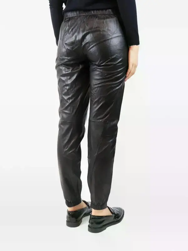 Vince Elasticated Waist Leather Trousers