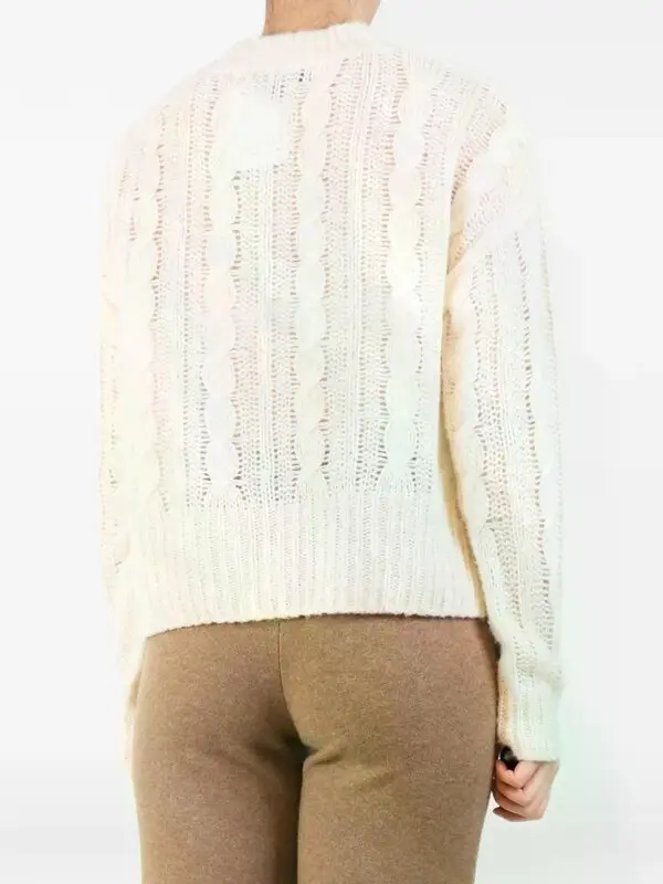 ME+EM Cream Cable-knit High Neck Sweater
