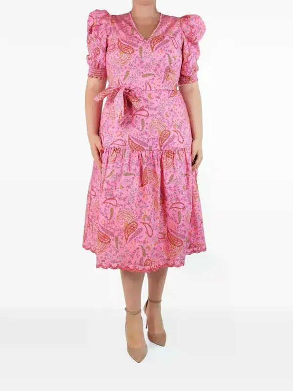 ISABEL MARANT VINTAGE Floral Print Ruched Midi Dress - Pink