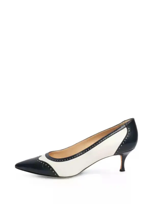 Manolo Blahnik And White Leather Pumps