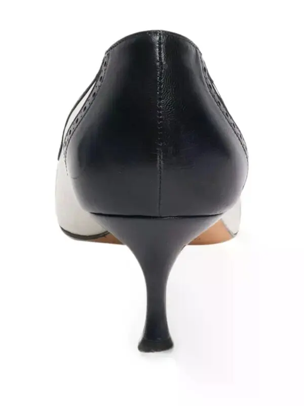Manolo Blahnik And White Leather Pumps