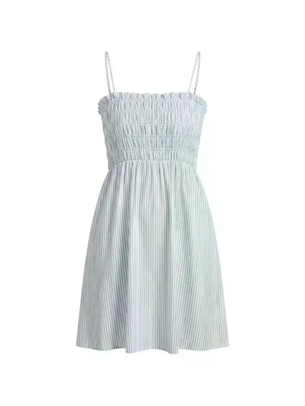 Seafolly Beach Club Shirred Mini Dress - Blue